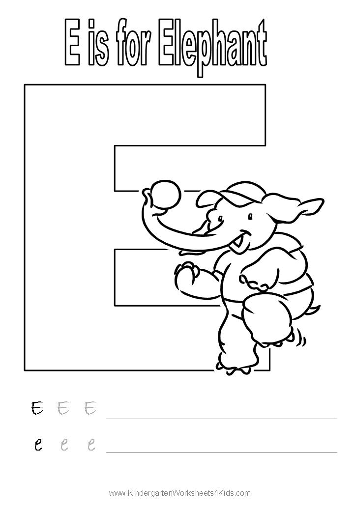 Letter E Worksheets