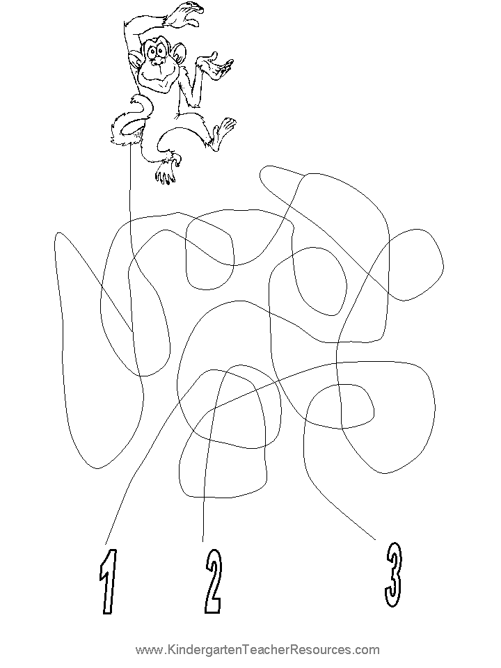 Monkey Worksheets and Coloring Pages