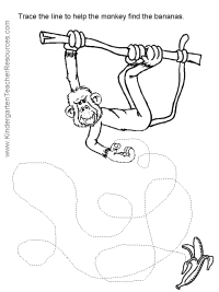 Monkey Worksheets and Coloring Pages