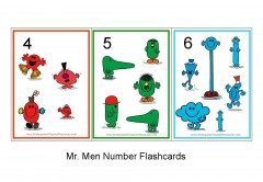 Mr Men Number Flash Cards