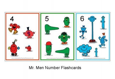 Mr Men Number Flash Cards