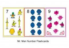 Mr Men Number Flash Cards