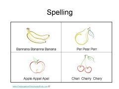 Spelling Worksheets with Fruit