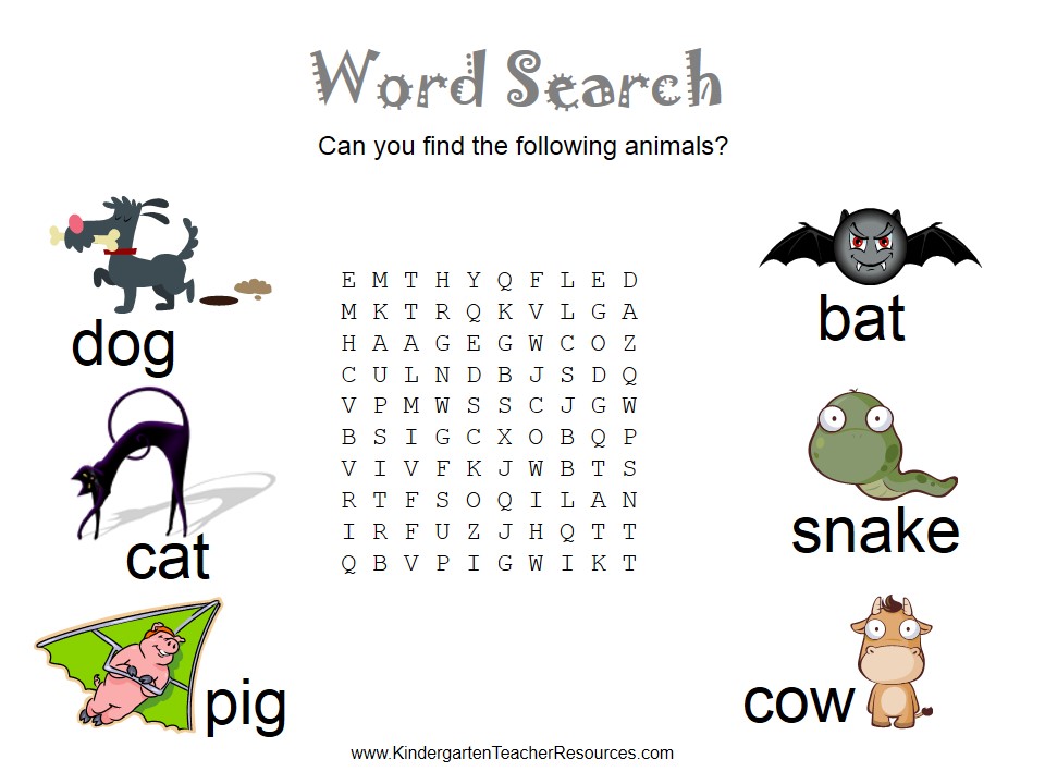 Animal Word Searches Animal Word Searches