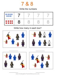 Ninjago Number Worksheets