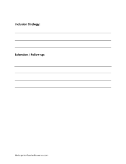 FREE Kindergarten Lesson Plan Template Word or Editable PDF